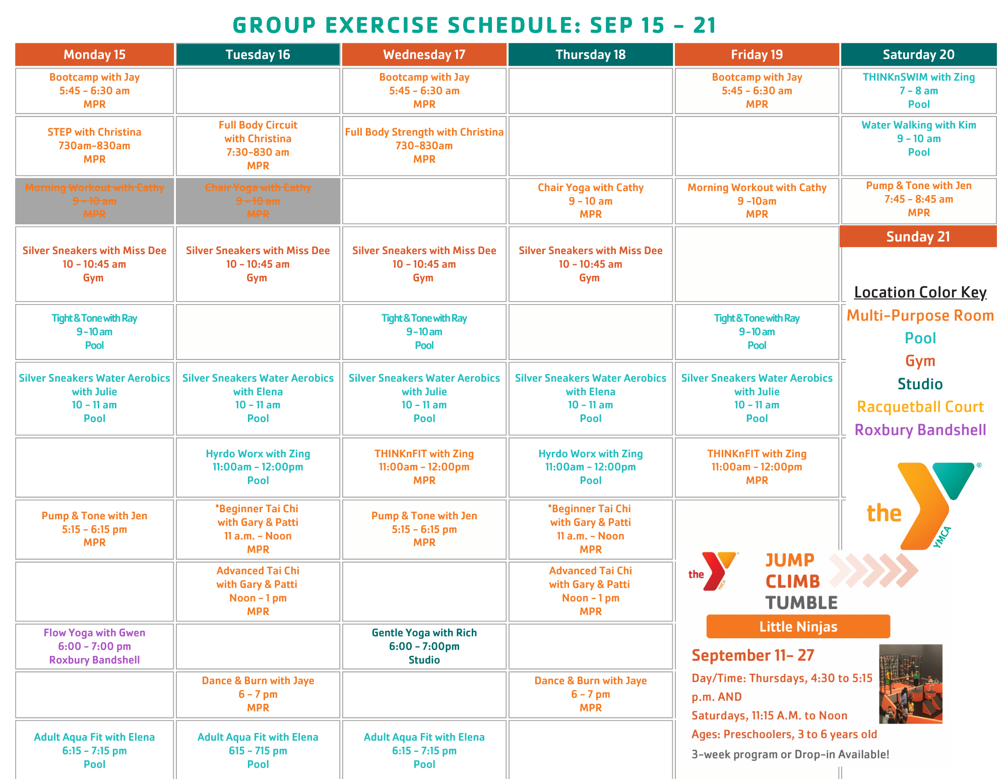 Group Exercise Schedule – Greater Johnstown YMCA